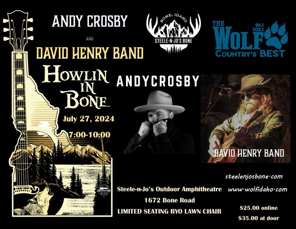 Andy Crosby and David Henry Band Howlin in Bone - Steele-N-Jo's Bone